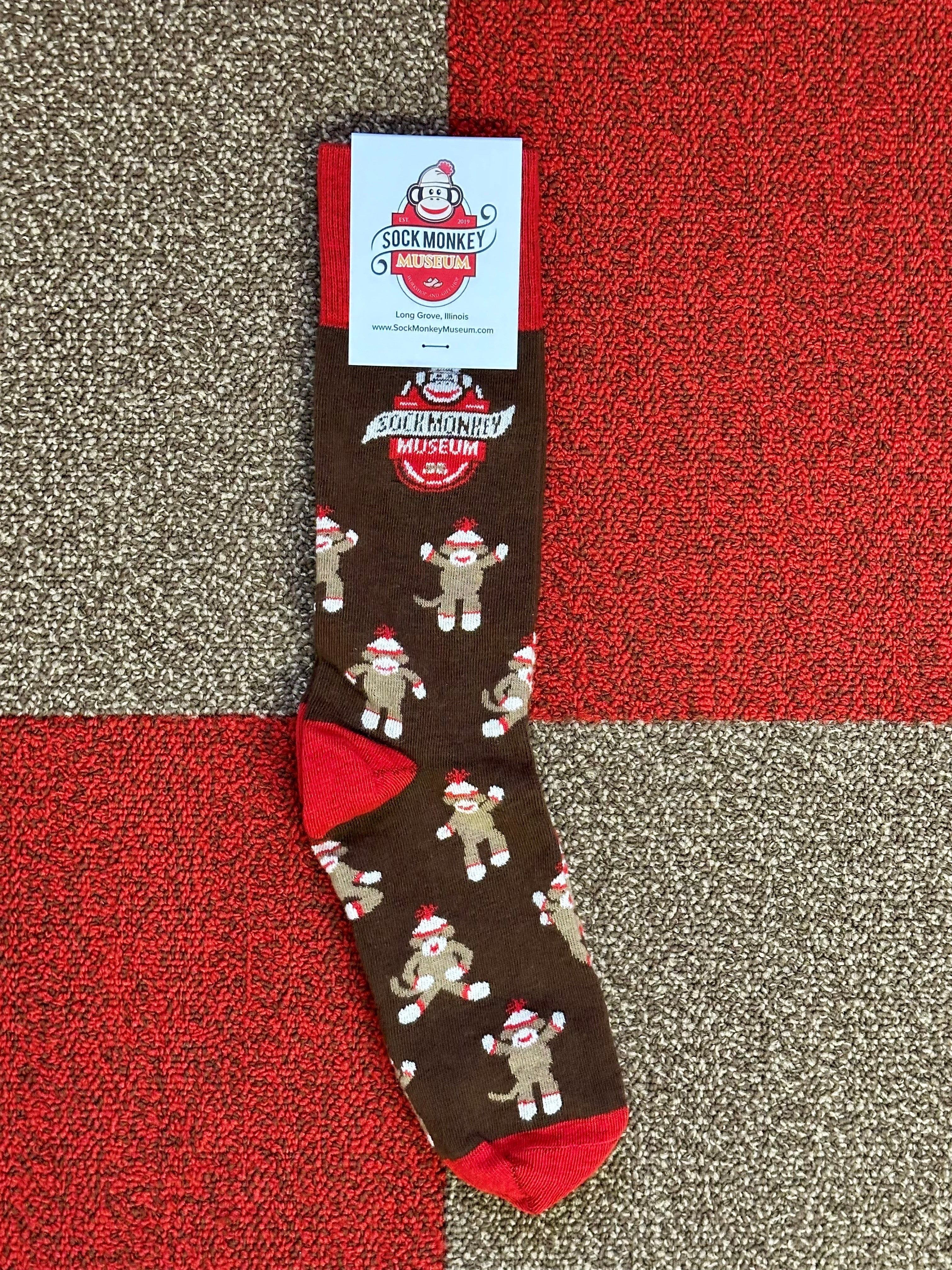 Custom Socks with Playful Sock Monkeys and Museum Logo – Sock Monkey Museum